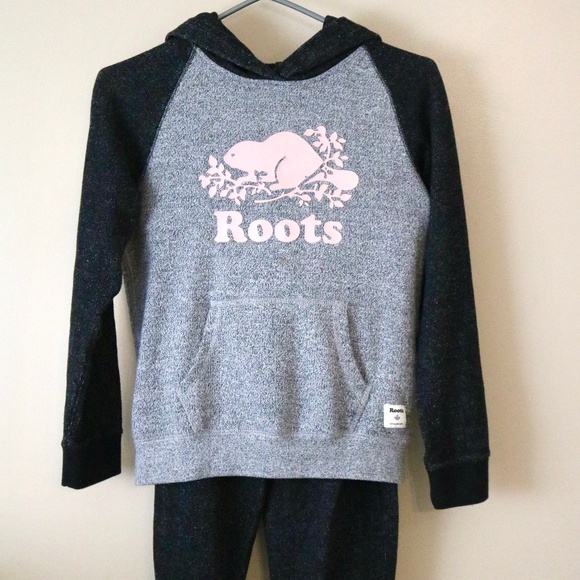 Roots | Matching Sets | Roots Grey Black Pull Over Sweater Hoodie ...
